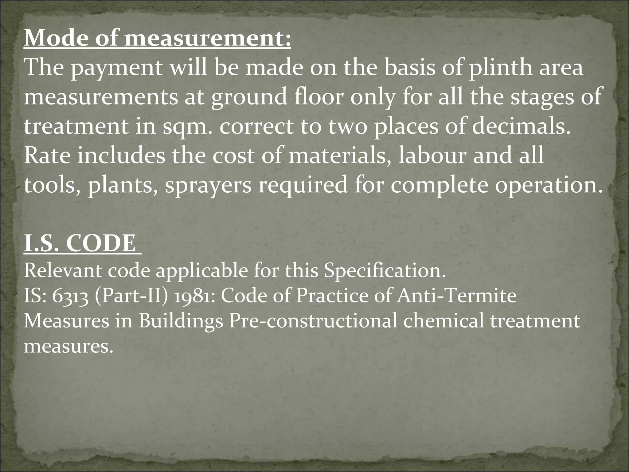 Anti termite treatment in foundation | PPT
