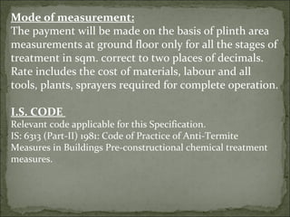 Anti termite treatment in foundation | PPT