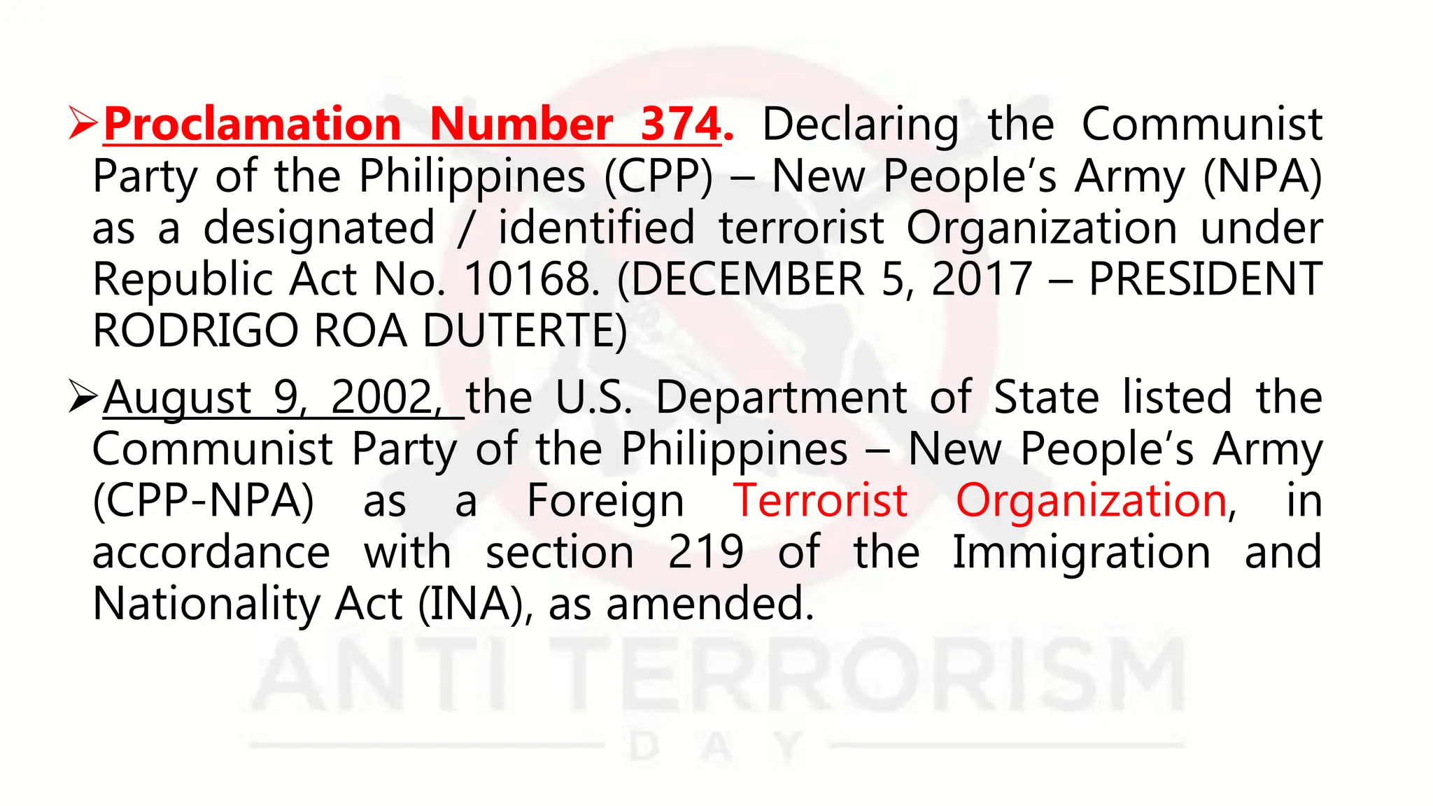 Community Anti-Terrorism Awareness in Philippines | PPTX