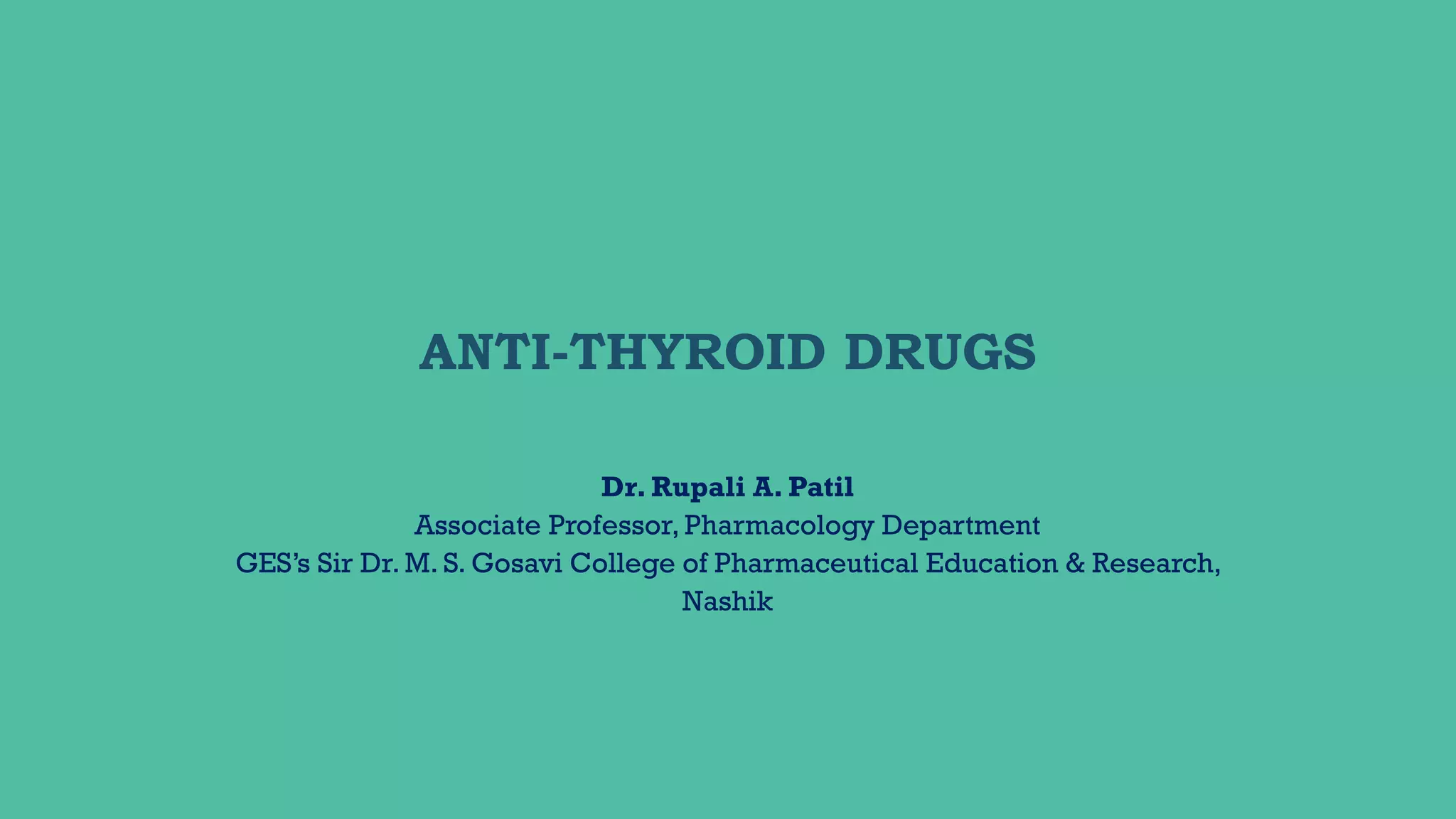 Anti thyroid drugs | PDF