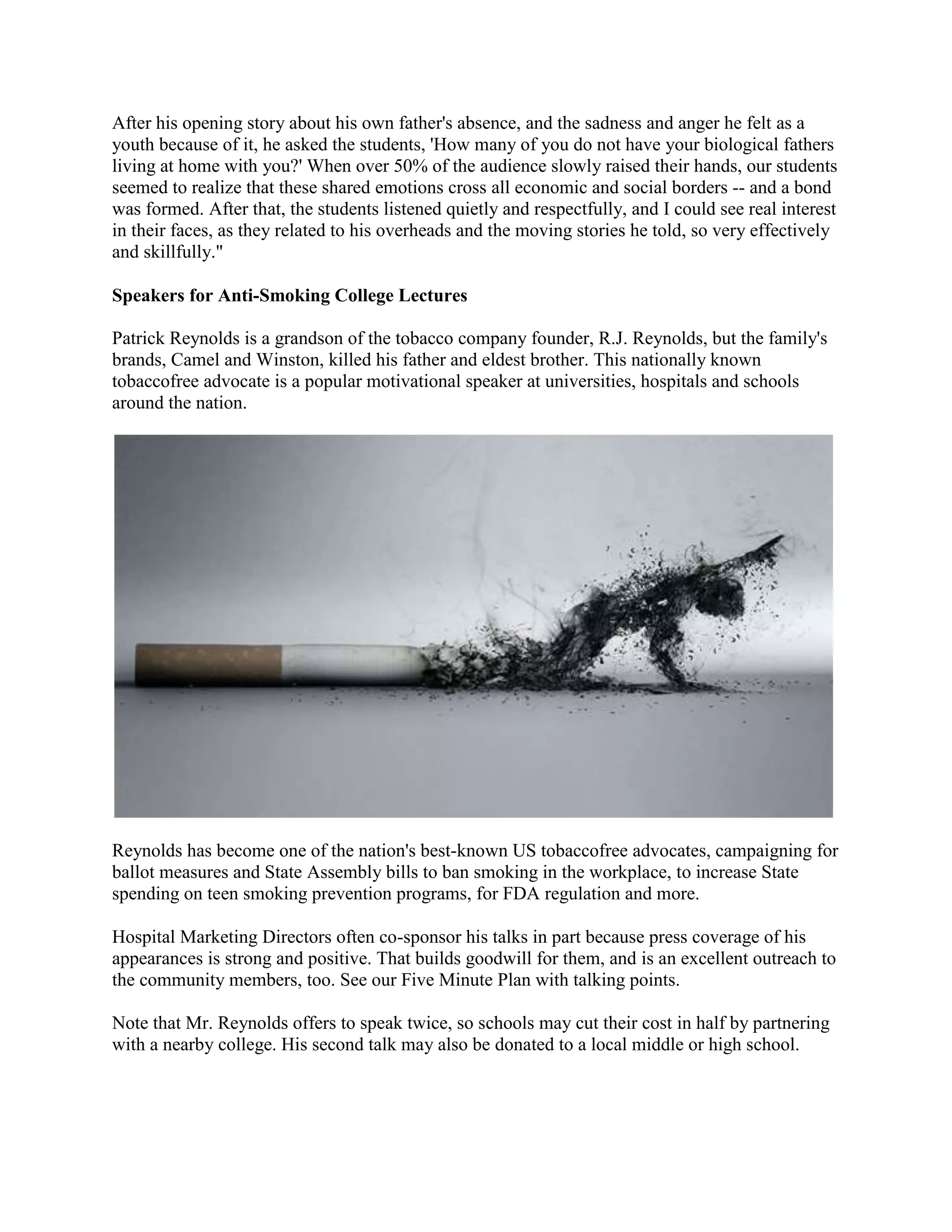 Anti tobacco school assembly programs | DOCX