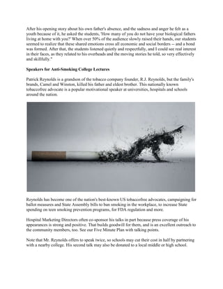 Anti tobacco school assembly programs | DOCX