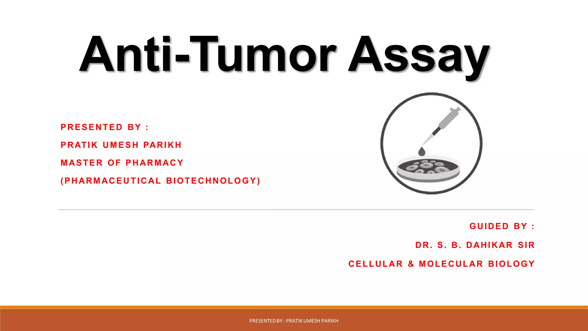 Anti- Tumor assay / Screening of Anticancer Drugs | PDF
