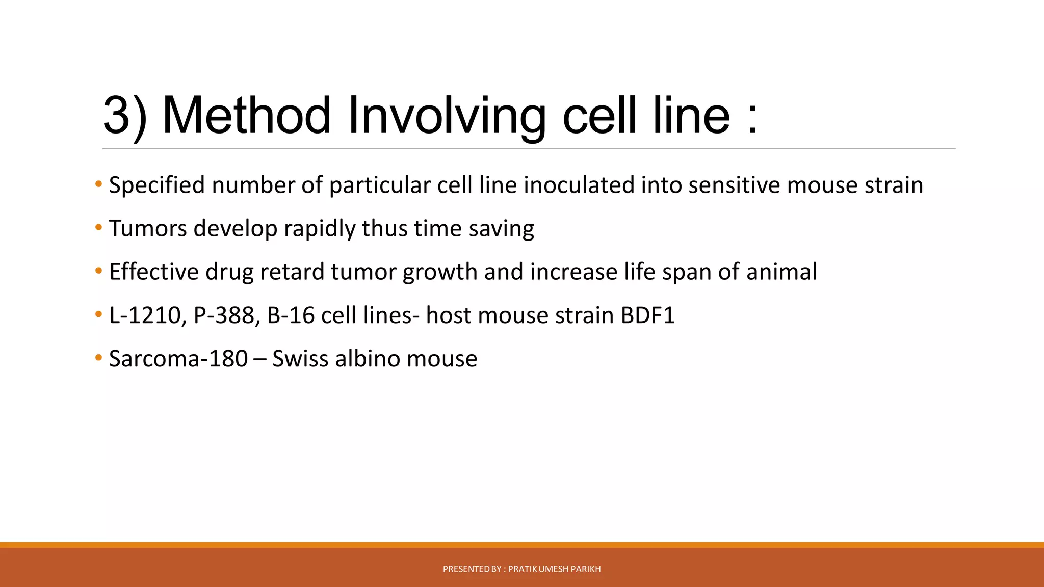 Anti- Tumor assay / Screening of Anticancer Drugs | PDF