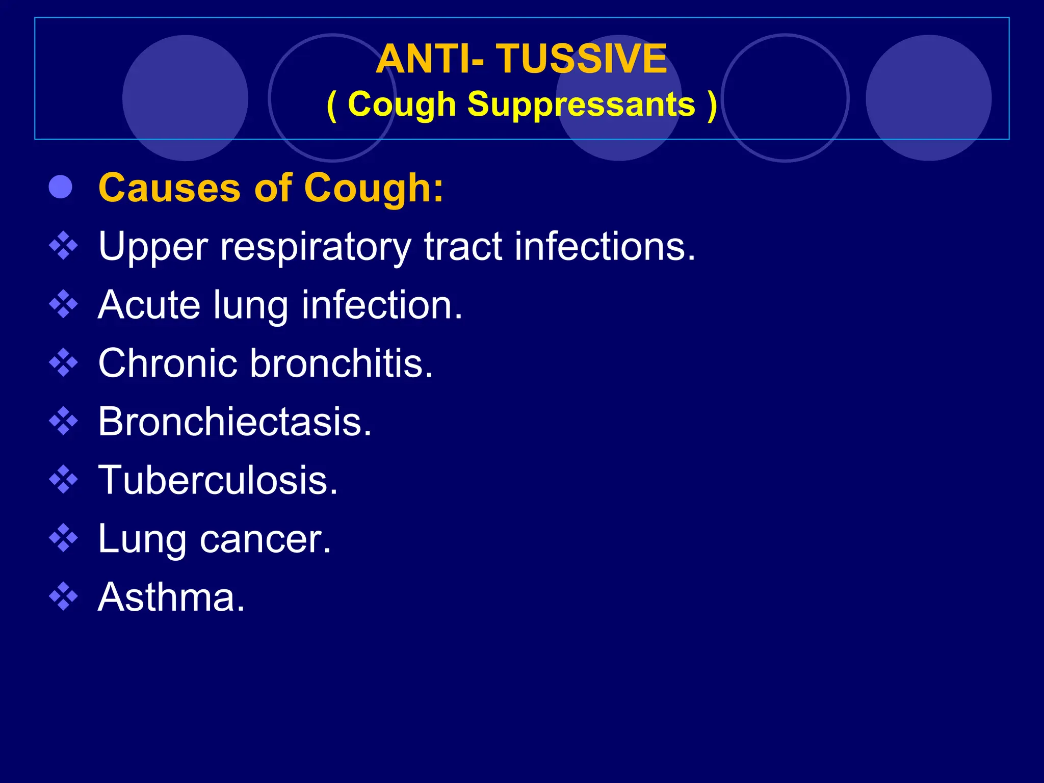 Anti -Tussive(Drugs Used In Cough treatment).ppt | Lung and Respiratory ...