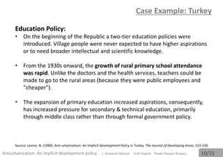 Anti urbanization - an implicit development policy | PDF