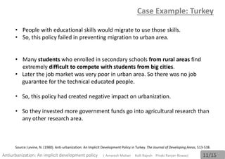 Anti urbanization - an implicit development policy | PDF