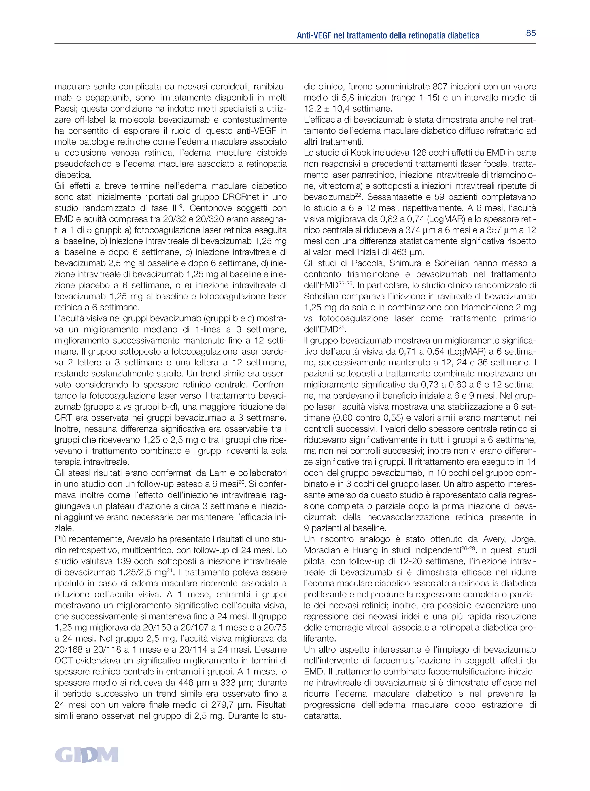 Anti-VEGF nel trattamento della retinopatia diabetica | PDF | Eye and ...