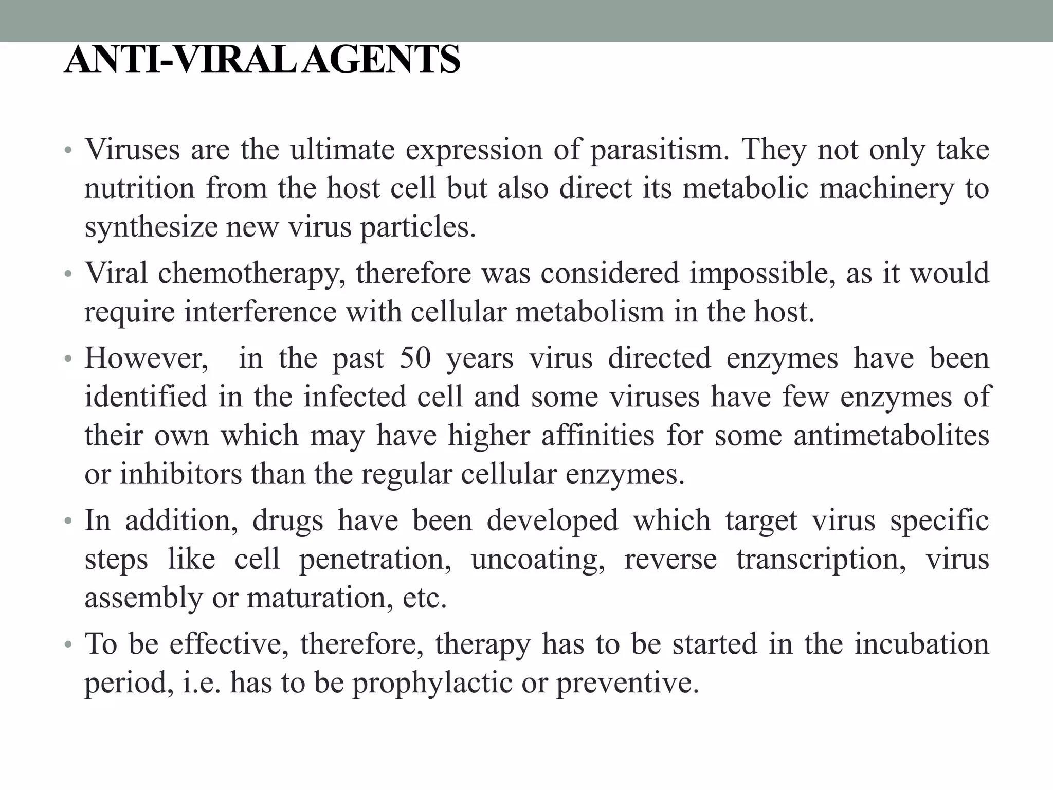 Anti viral agents | PPT