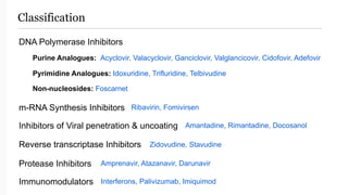 Antiviral Drugs – A Brief (Classification & Mechanism of Actions) | PDF