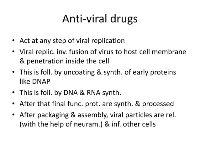 Anti-viral drugs | PPTX