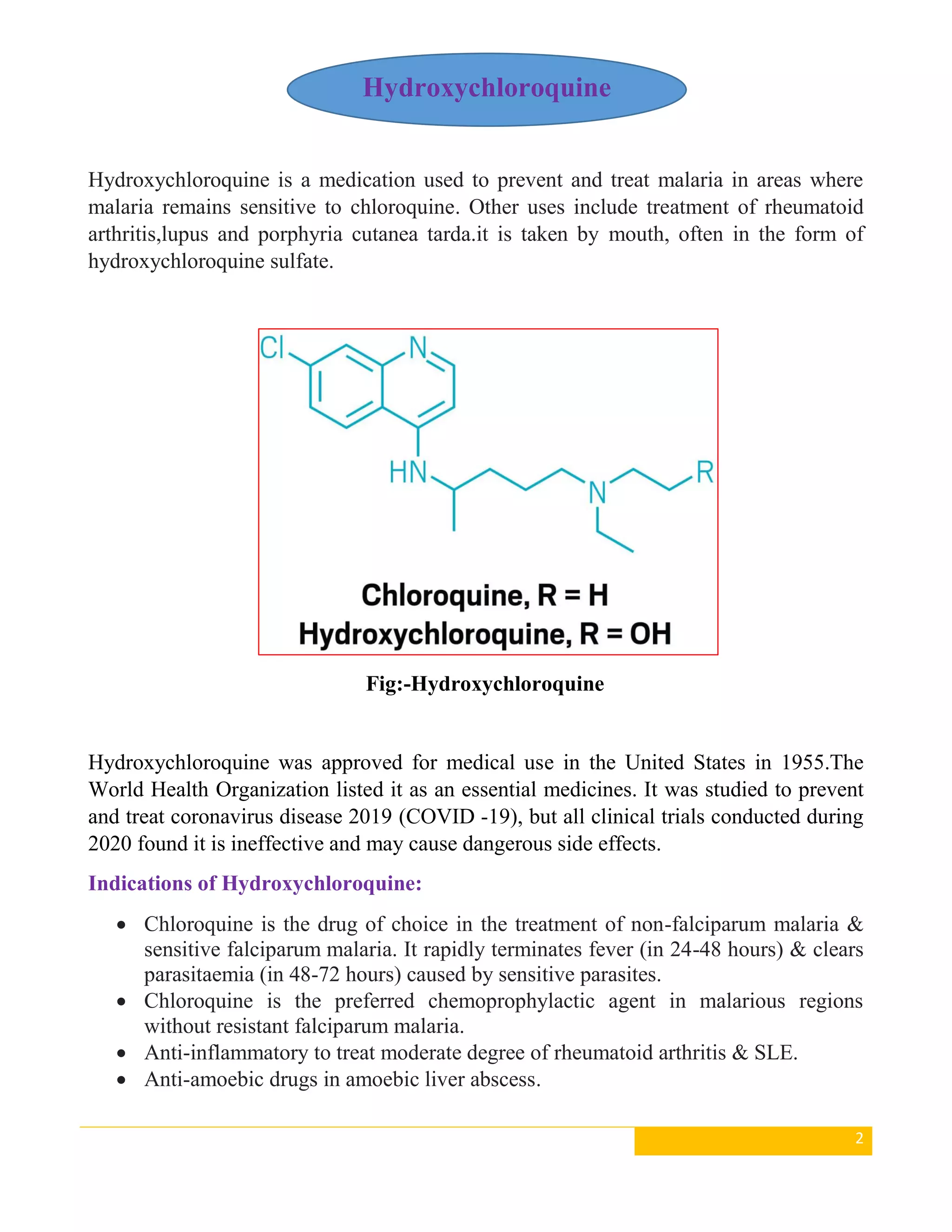 Anti viral properties of hydroxychloroquine(pharmacology) | PDF