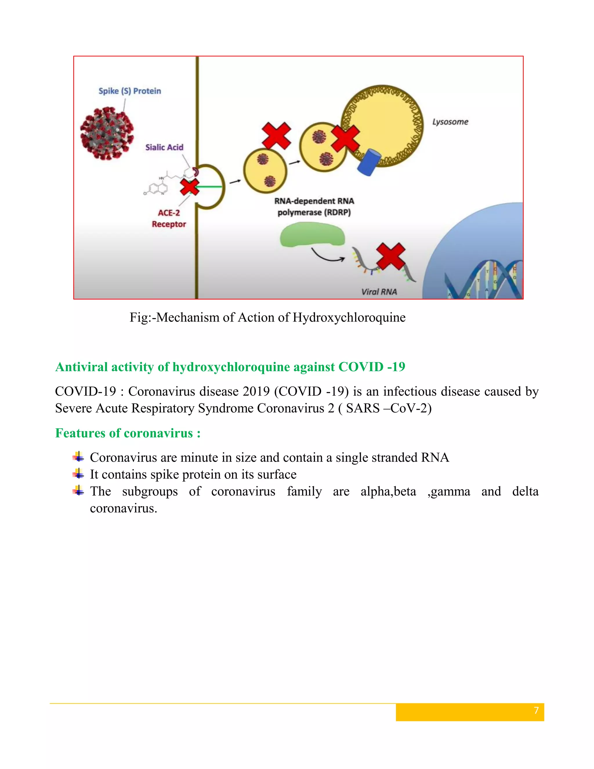 Anti viral properties of hydroxychloroquine(pharmacology) | PDF