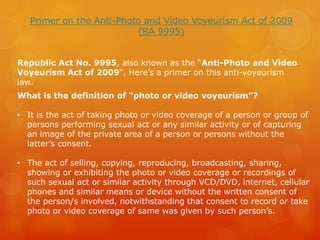 Anti-voyeurism in the Philippines presentation | PPT
