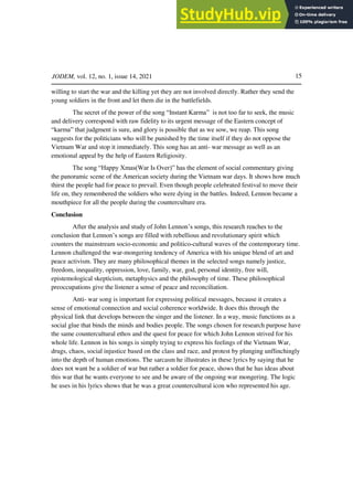 Anti-War Messages In The Songs Of John Lennon | PDF