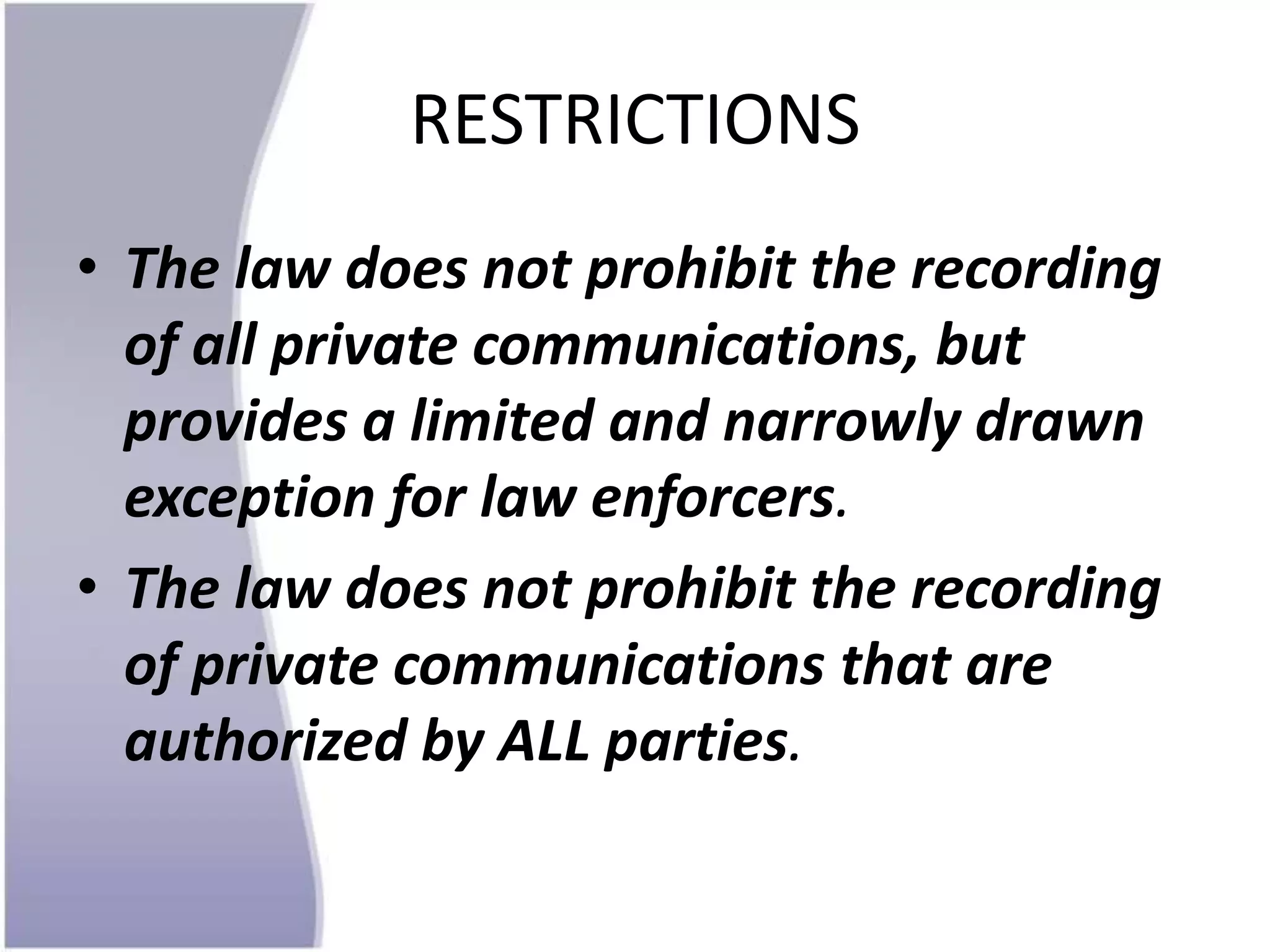 Anti wiretapping-act | PPTX