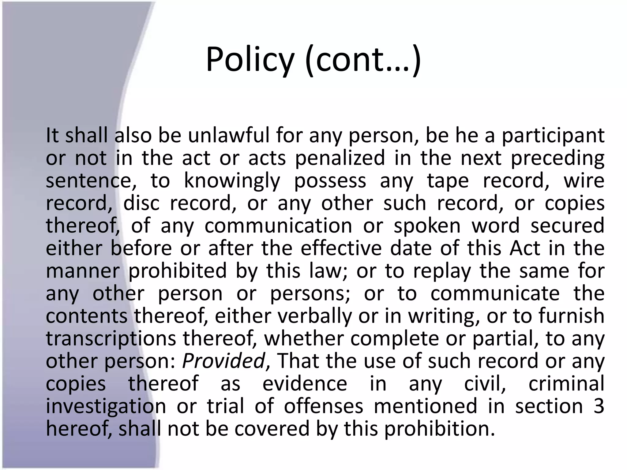 Anti wiretapping-act | PPTX