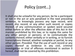 Anti wiretapping-act | PPTX
