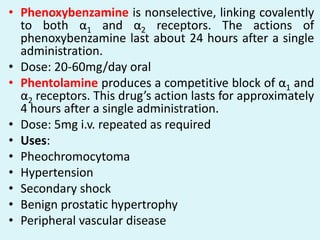 Antiadrenergic system and drugs | PPTX