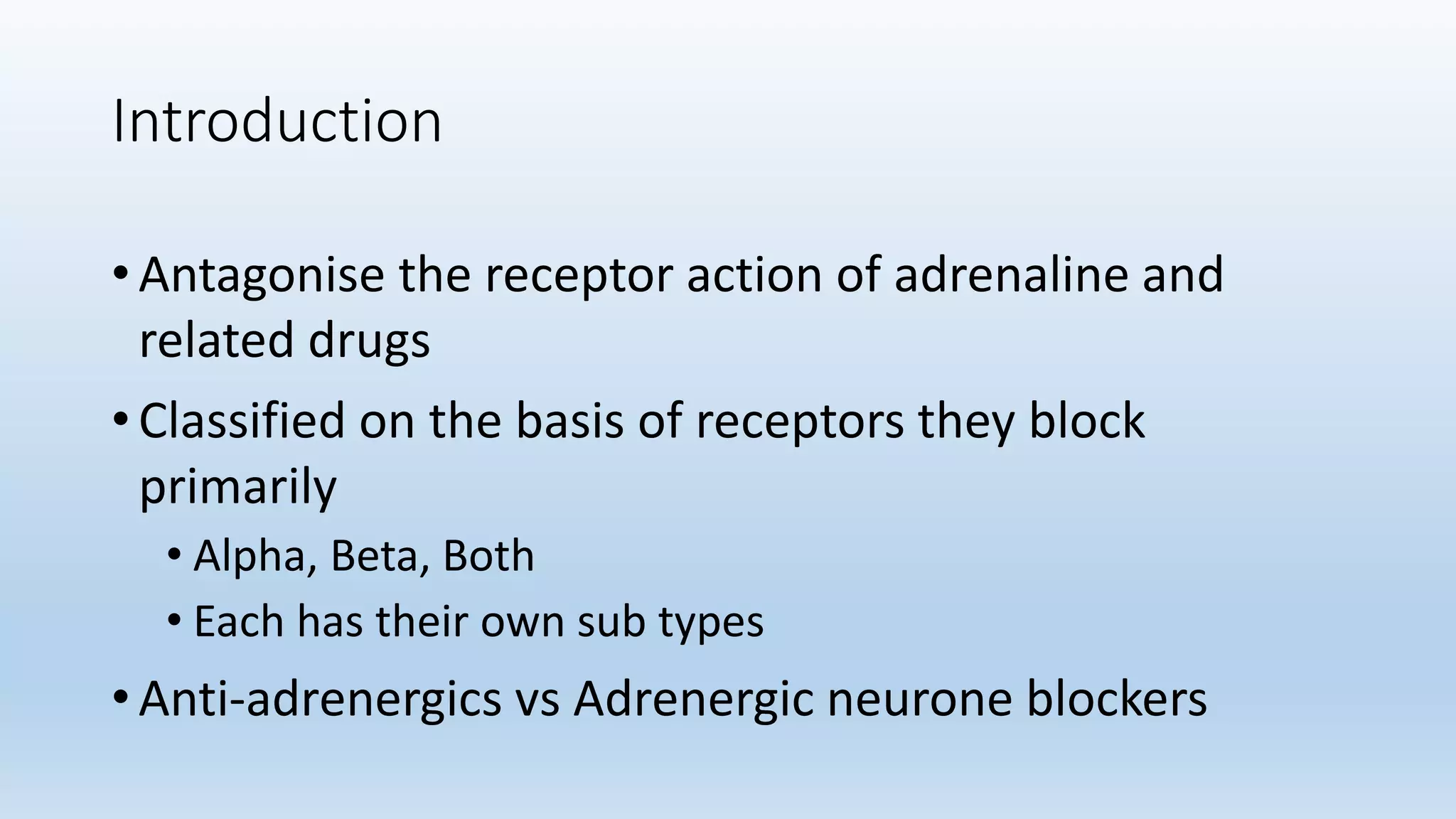 Anti adrenergic drugs 2017 | PPTX
