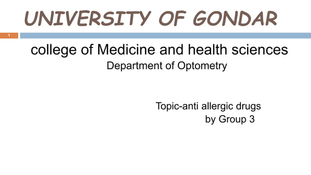 Ocular Anti allergy drugs | PPTX | Allergies | Diseases and Conditions