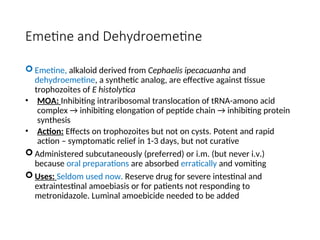 PHARMACOLOGY OF antiamoebic-and-antiprotozoal DRUGS | PPT