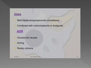 Antiamoebic agents | PPTX