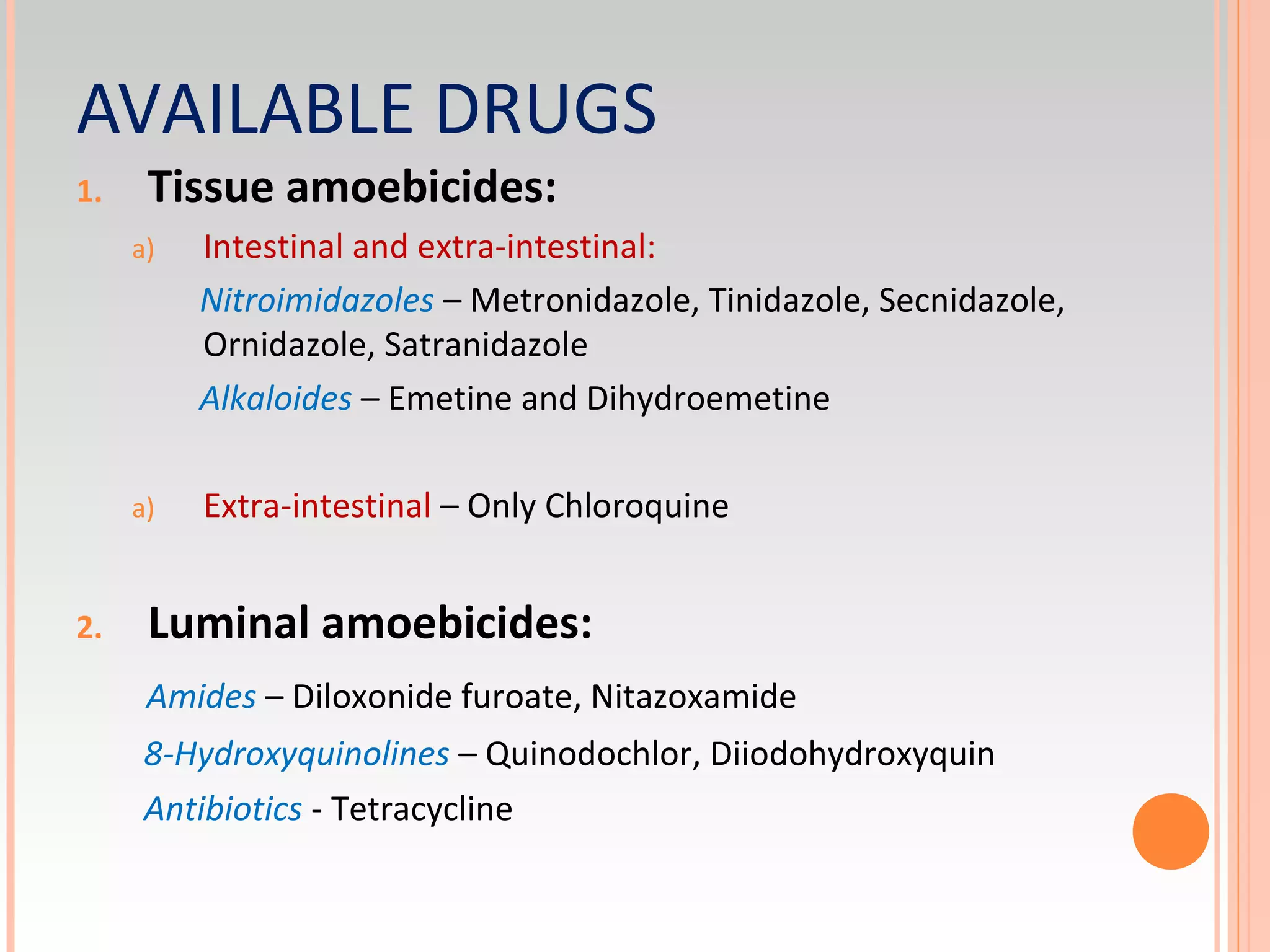 Antiamoebic and antiprotozoal drugs | PPT