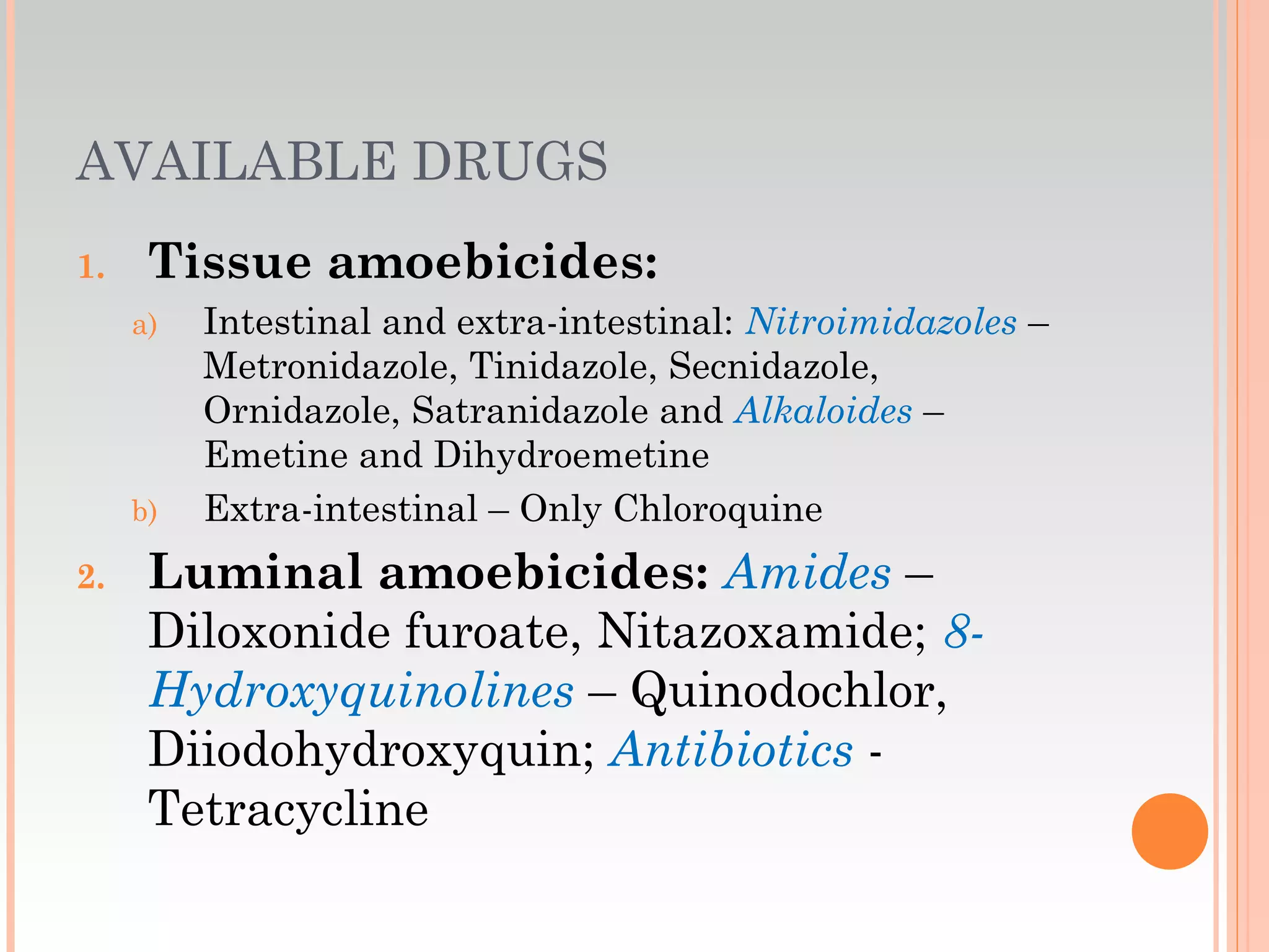 Antiamoebic and antiprotozoal drugs - drdhriti | PPT