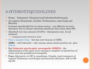 Antiamoebic and antiprotozoal drugs - drdhriti | PPT