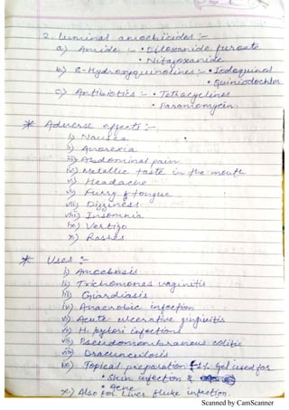Antiamoebic drug notes by Guideline Pharmacy Classes (Written by Hritik ...