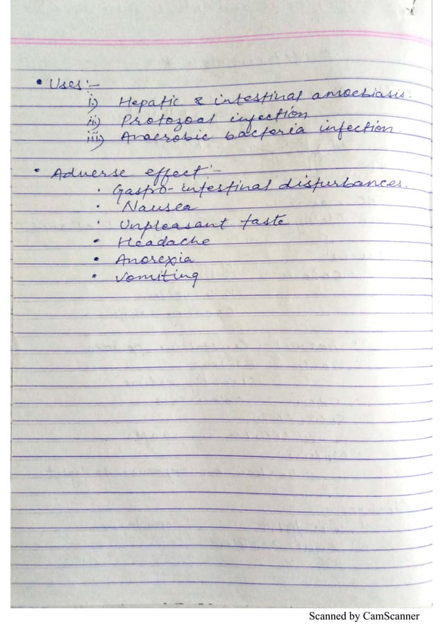 Antiamoebic drug notes by Guideline Pharmacy Classes (Written by Hritik ...
