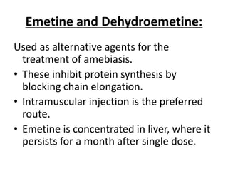 Antiamoebic drugs | PDF