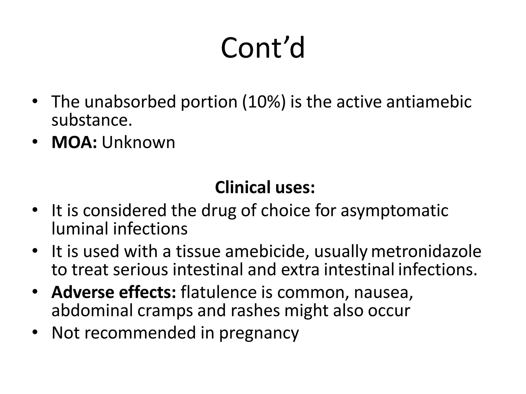 Antiamoebics Drugs acting on amoeba and dysentery | PPTX