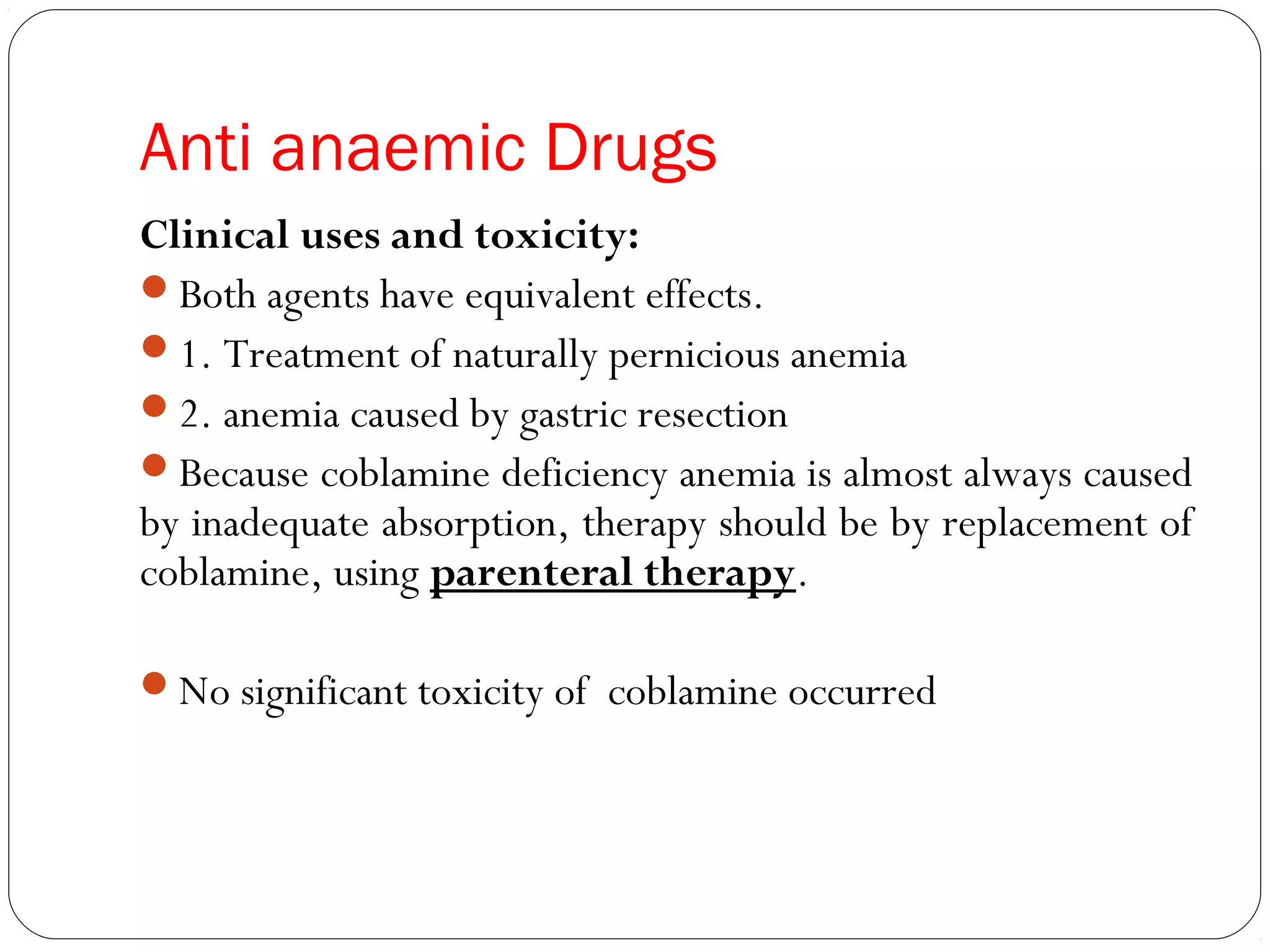 Anti anaemic drugs (1) | PPT