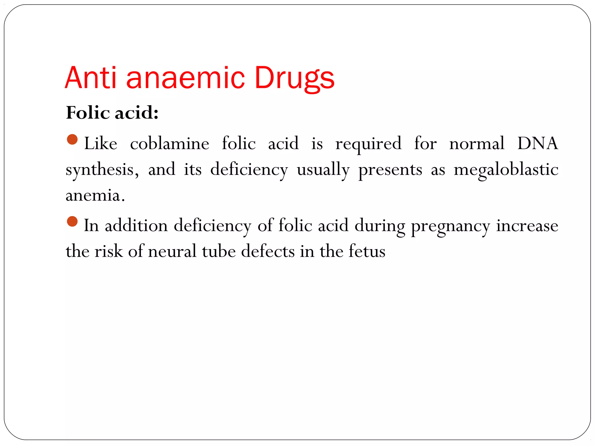 Anti anaemic drugs (1) | PPT