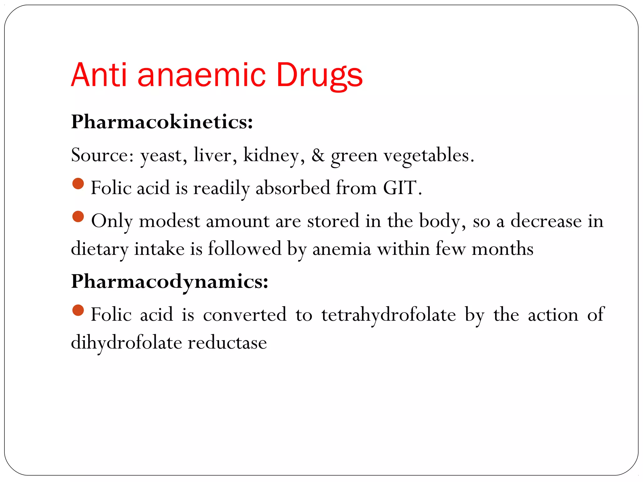 Anti anaemic drugs (1) | PPT