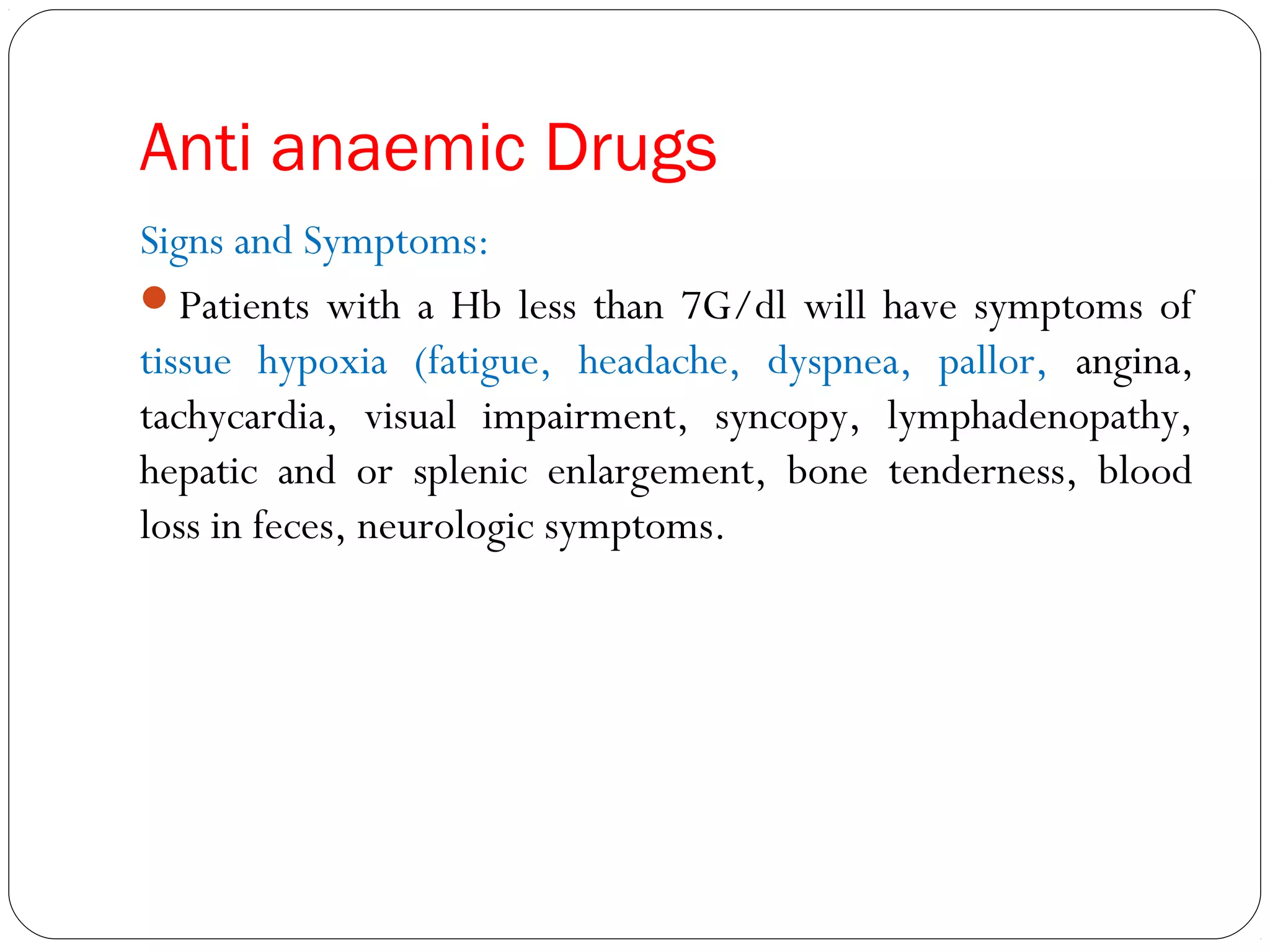 Anti anaemic drugs (1) | PPT