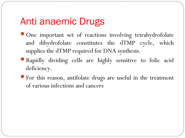 Anti anaemic drugs (1) | PPT | Blood Disorders | Diseases and Conditions