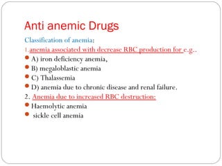 Anti anaemic drugs (1) | PPT