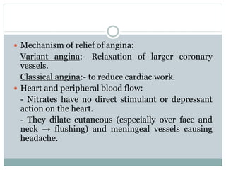 Pharmacology of Drugs used in Treatment of angina | PPTX | Heart and ...