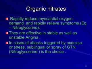 Anti anginal- Anti platelet- Respiratory drugs.pptx