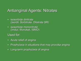 Antianginal agents | PPT
