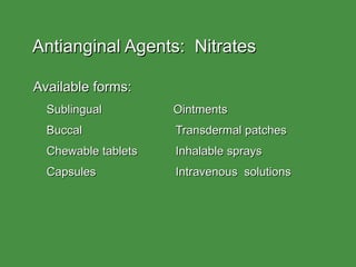 Antianginal agents | PPT