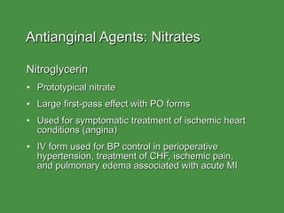 Antianginal agents | PPT