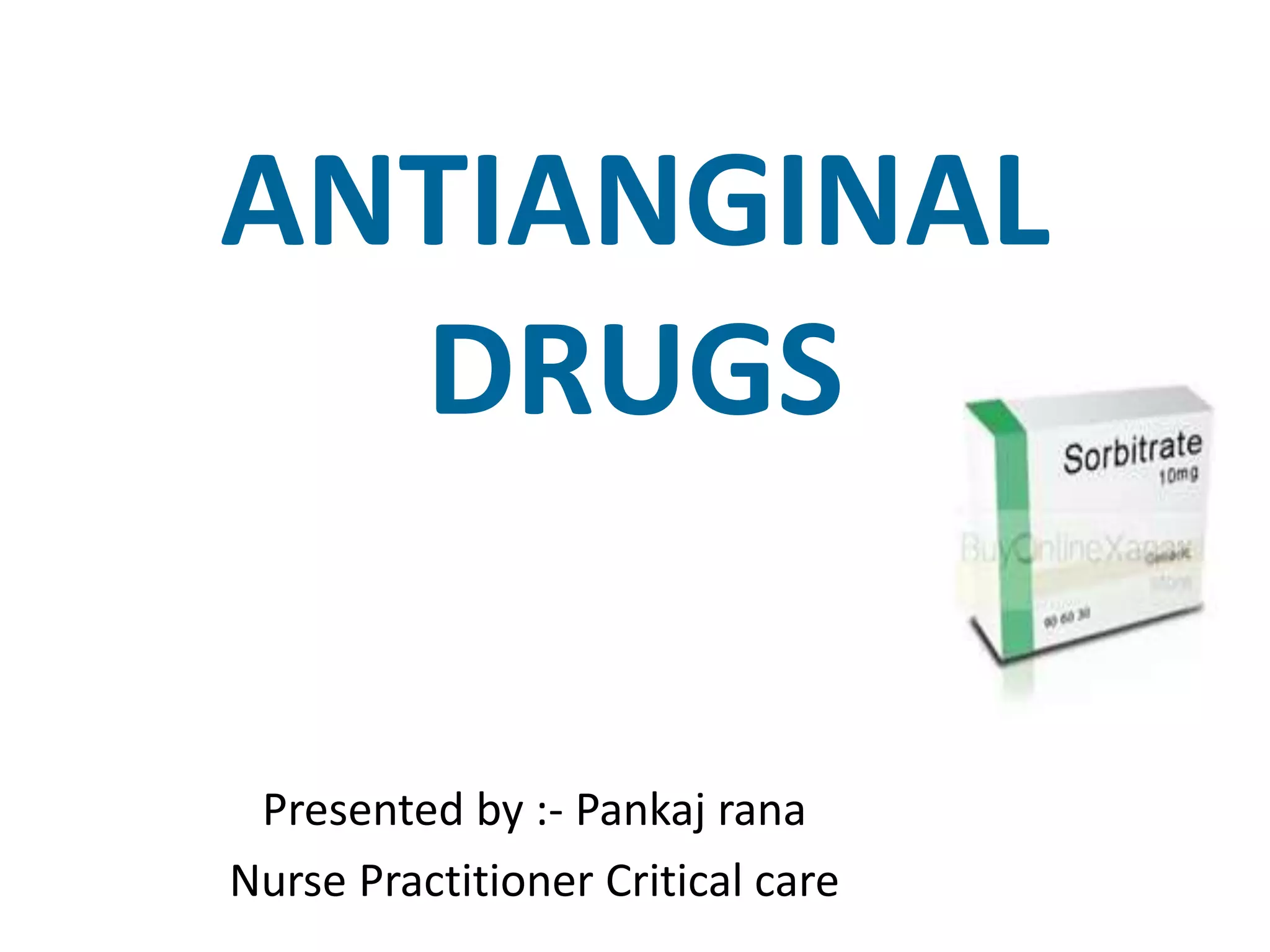 Antianginal drug | PPTX