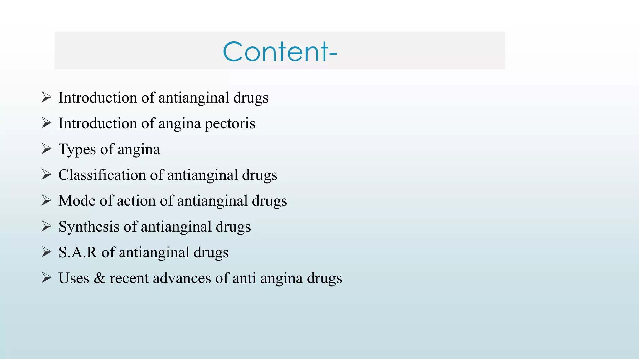 Antianginal drugs | PDF