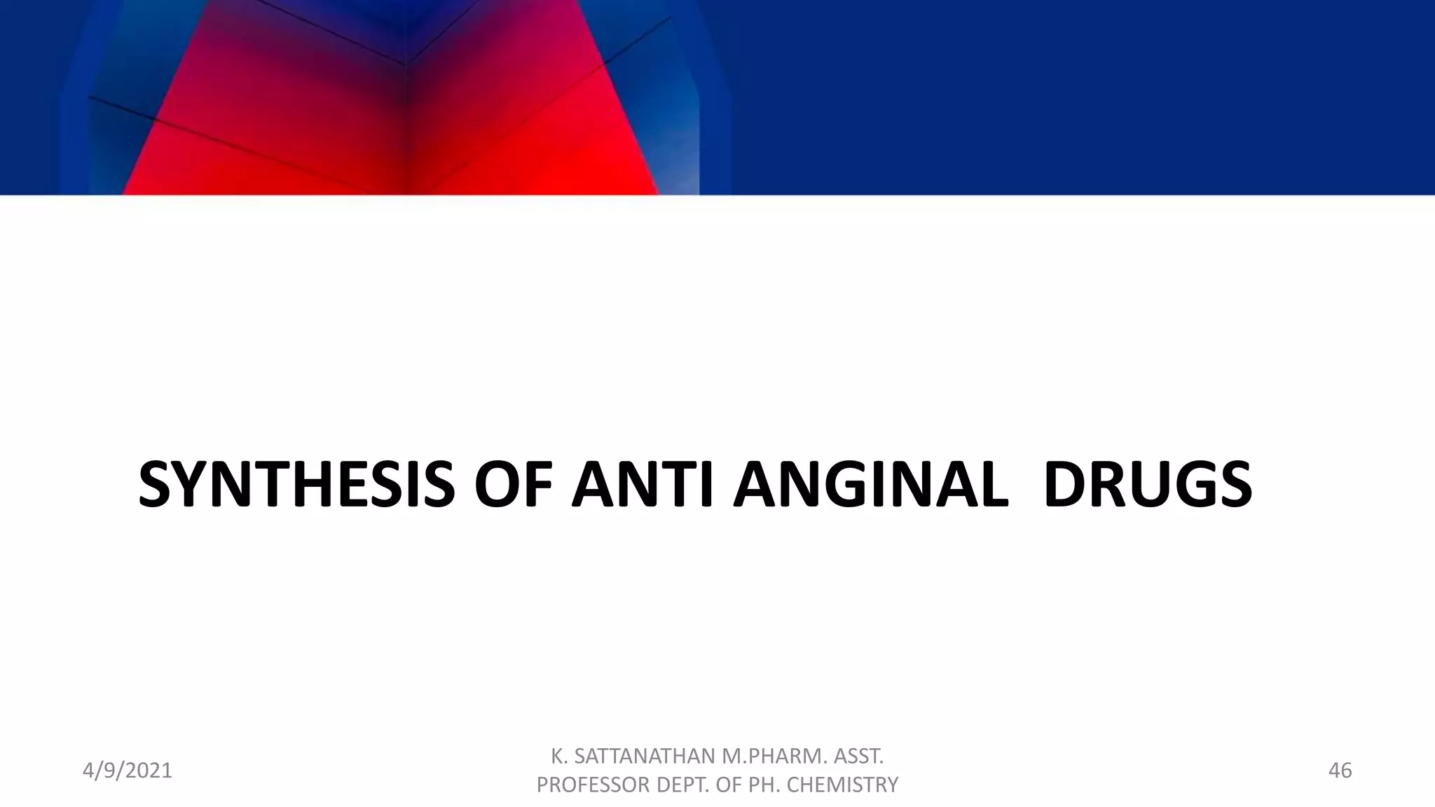 Anti anginal drugs | PPTX