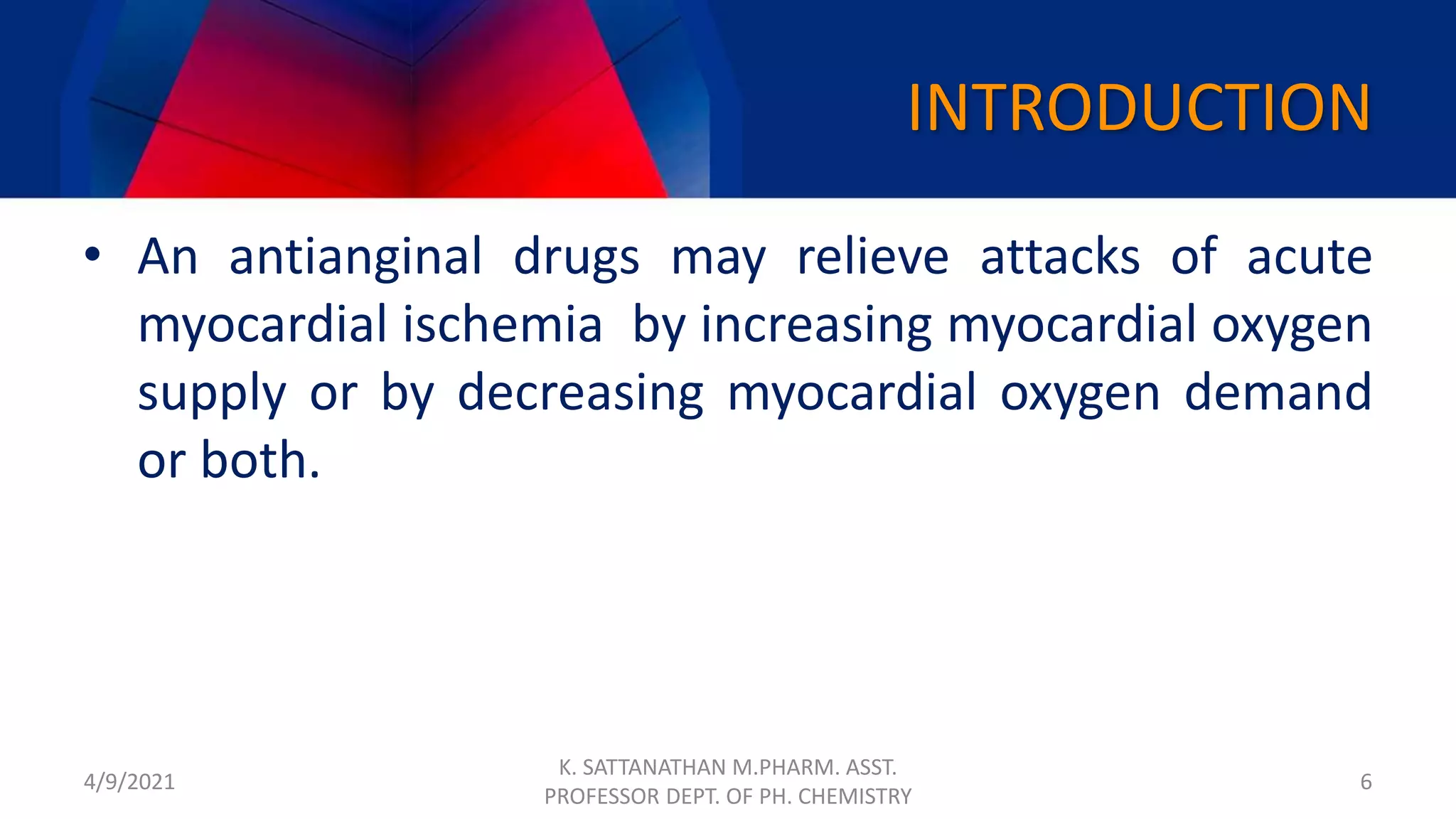 Anti anginal drugs | PPTX