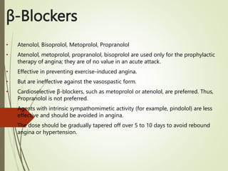 anti anginal drugs and side affect and Symptoms | PPT